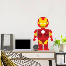 Wandtattoo Wall-Art "Spielfigur Iron Man Superhero" Wandtattoos Gr. B/H/T: 36 cm x 60 cm x 0,1 cm, bunt Kinder Wandtattoo Wandtattoos