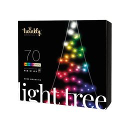 Twinkly Light Tree - Door Mounting Artificial Tree with 70 RGB + Warm White LEDs. 2 Meters. Black Wire.