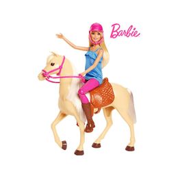 Barbie Pferd mit Puppe (blond) Spielset Mehrfarbig