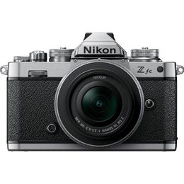 Nikon Z fc + 16-50 VR + 50-250 VR-kit Systemkamera (Z DX 16-50 mm 1:3.5-6.3 VR (SE), Z DX 50-250 mm 1:4.5-6.3 VR, 20,9 MP, Bluetooth, WLAN), schwarz|silberfarben