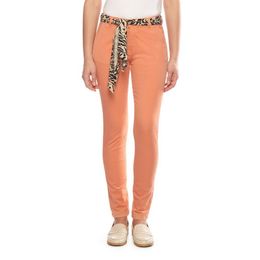 Le Temps Des Cerises Bequeme Jeans mit sommerlichem Gürtel, orange