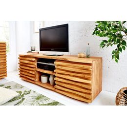 Riess Ambiente Massives TV-Lowboard RELIEF 150cm Akazien Holz mit aufwändiger Front