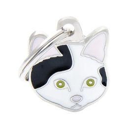 MyFamily White and Black European Shorthair Cat ID Tag