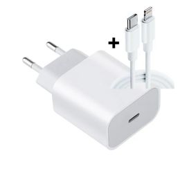TradeNation Ladeset USB-C-Lightning Kabel 1m 20W Schnellladegerät iPhone Ladekabel USB-Ladegerät (2000