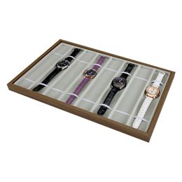 mixed24 Uhrenbox Uhrenablage für 8 Armbanduhren Uhren Uhrenaufbewahrung