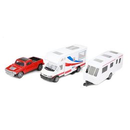 Toi-Toys Spielzeug-Krankenwagen Auto Wohnmobil und Pick-up mit Wohnwagen als Anhänger