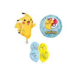 POKÉMON Folienballon Pokemon Pikachu und Freunde Geburtstag Deko Set 8tlg.