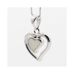ELLAWIL Herzkette Silberkette Kette mit Herz Anhänger Damen Zirkonia Halskette Mädchen (Kettenlänge 50 cm