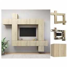 vidaXL TV-Schrank 9-tlg TV-Schrank-Set Sonoma-Eiche Holzwerkstoff