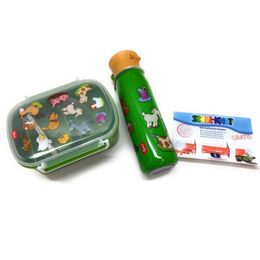 Steinnacher Bärbel Kindergeschirr-Set Sigikid Set Lunchbox und Isolierflasche Bauernhof mit Knete (3-tlg)
