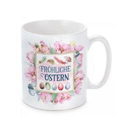 Herzbotschaft Tasse Kaffeebecher mit Motiv Fröhliche Ostern
