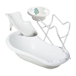 Maltex Babybadewanne Set 3-Teile Classic + Gestell Weiß -WASCHSCHÜSSEL Babybadeset Pflege