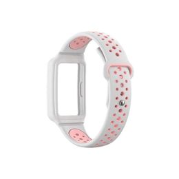 Wigento Smartwatch-Armband Zweifarbiges Sport Silikon Band + Schutz für das Gehäuse Huawei Band 8