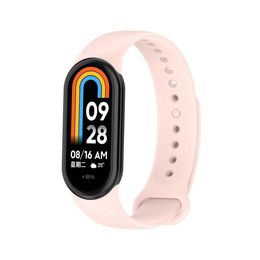 Wigento Smartwatch-Armband Für Xiaomi Band 8 Premium Sport Silikon Uhrenarmband Armband Rosa Neu
