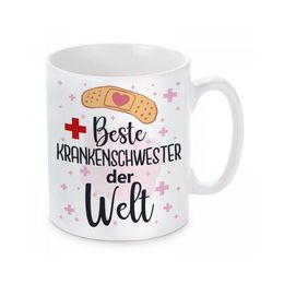 Herzbotschaft Tasse Kaffeebecher mit Motiv Beste Krankenschwester der Welt