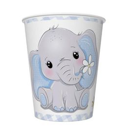Kiids Einwegbecher Pappbecher Baby Elefant blau