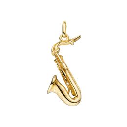 Schmuck Krone Perlenanhänger Anhänger Saxophon aus 925 Silber vergoldet