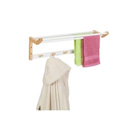 Relaxdays Handtuchhalter Bambus Handtuchhalter für die Wand