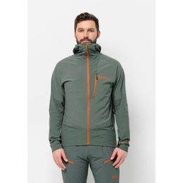 Jack Wolfskin Herren Softshelljacke &raquo;ALPSPITZE HOODY M&laquo; mit Kapuze gr&uuml;n XL (54/56)