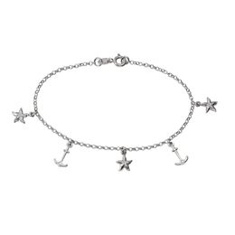 Vivance Armband »925 Silber rhodiniert Anker Seestern« weiß 19cm Maritimes Armband aus 925 Sterling Silber rhodiniert