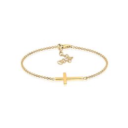 Elli Damen Armband &raquo;Kreuz Horizontal Schlicht 925 Silber&laquo; gold