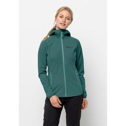Jack Wolfskin Softshelljacke »GO HIKE SOFTSHELL W« mit Kapuze petrol L (42/44) L (42/44) Hält Regen ab