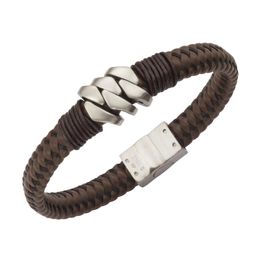 ZEEme Armband »Leder mit Edelstahlverschluß« braun 21cm Angenehmer Tragekomfort