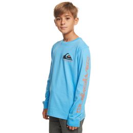 Quiksilver Langarmshirt &raquo;Omni Logo&laquo; Azure Blue 16 16 Stoff: Baumwoll-Jersey-Stoff [160 g/m2]