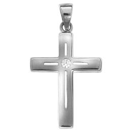 Vivance Kettenanhänger »925 Silber rhodiniert Kreuz« () weiß + weiß one-size Edler Kreuz Anhänger aus 925 Sterling Silber