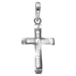 Vivance Kettenanh&auml;nger &raquo;925/- Sterling Silber rhod Kreuz Zirkonia&laquo; () wei&szlig; + wei&szlig; one-size Sch&ouml;ner Kreuz-Anh&auml;nger aus 925/- Sterling Silber