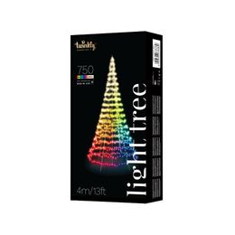 Twinkly Light Tree - 4 Meters Flag-pole Tree with 750 RGB + Warm White LEDs. Black Wire. Pole Included.