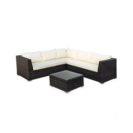 Casa & more Gartenlounge-Set GARTENMÖBEL AKTIVE 4-TEILIG WETTERFEST PREMIUM RATTAN