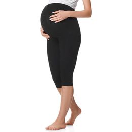 Be Mammy Umstandsleggings 3/4 Umstandsleggings aus Baumwolle BE20-229 (1-tlg) elastischer Bund