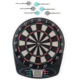 L.A. Sports Dartautomat Elektronische Dartscheibe 1-8 Spieler (mit Dartpfeilen), schwarz