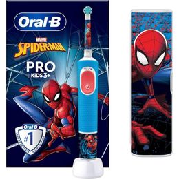 Oral-B Elektrische Zahnbürste Pro Kids Spiderman, Aufsteckbürsten: 1 St., für Kinder ab 3 Jahren, blau
