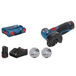 Bosch Professional Winkelschleifer GWS 12V-76, 2x GBA 12V 3.0 Blau, Schwarz