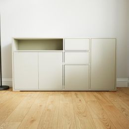 MYCS Sideboard Taupe - Sideboard: Schubladen in Taupe & Türen in Taupe - Hochwertige Materialien - 154 x 81 x 34 cm, konfigurierbar