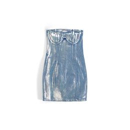 Bershka Kleid Damen Gr&ouml;&szlig;e 38 blau Winterkleid