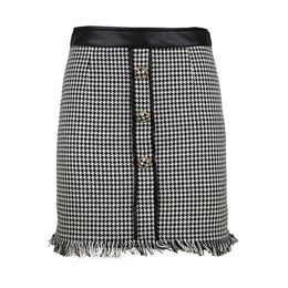 Influencer Rock 'Houndstooth' Damen Gr&ouml;&szlig;e 38 schwarz / wei&szlig;