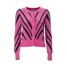 Influencer Strickjacke Damen Gr&ouml;&szlig;e S pink / schwarz