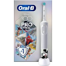 Oral-B Elektrische Zahnbürste Pro Kids Disney 100, Aufsteckbürsten: 1 St., für Kinder ab 3 Jahren, weiß