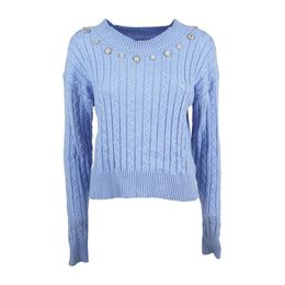Influencer Pullover Damen Gr&ouml;&szlig;e M blau