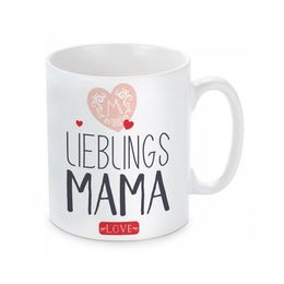 Herzbotschaft Tasse Kaffeebecher mit Motiv Lieblings Mama