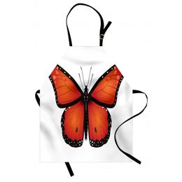 Abakuhaus Kochschürze Höhenverstellbar Klare Farben ohne verblassen, Orange und Schwarz Big Monarch Breed-Motte, grau|rot