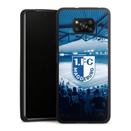 DeinDesign Handyhülle 1. FC Magdeburg Stadion 1. FCM 1.FCM Arena, Xiaomi Poco X3 nfc Silikon Hülle Premium Case Handy Schutzhülle, schwarz