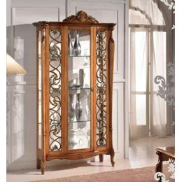 JVmoebel Vitrine Luxus Vitrine Ausgefallene Möbel Schrank Vitrinen Glas Holz Schränke (1-St., Vitrine) Made in Italy, braun