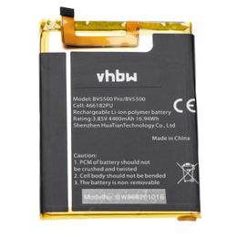 vhbw passend für Blackview BV5500, BV5500 Pro Mobilfunk (4400 mAh, 3,85 V, Smartphone-Akku Li-Ion 4400 mAh, schwarz