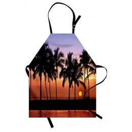 Abakuhaus Kochschürze Höhenverstellbar Klare Farben ohne verblassen, Hawaii Sonnenuntergang auf Big Island, lila|orange|schwarz