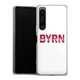 DeinDesign Handyhülle FC Bayern München FCB Offizielles Lizenzprodukt BYRN white, Sony Xperia 1 IV Silikon Hülle Bumper Case Handy Schutzhülle, weiß