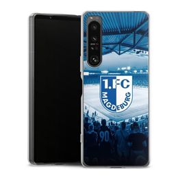 DeinDesign Handyhülle 1. FC Magdeburg Stadion 1. FCM 1.FCM Arena, Sony Xperia 1 IV Silikon Hülle Bumper Case Handy Schutzhülle, weiß